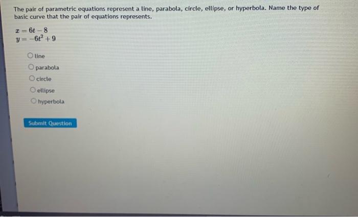Solved The pair of parametric equations represent a line, | Chegg.com