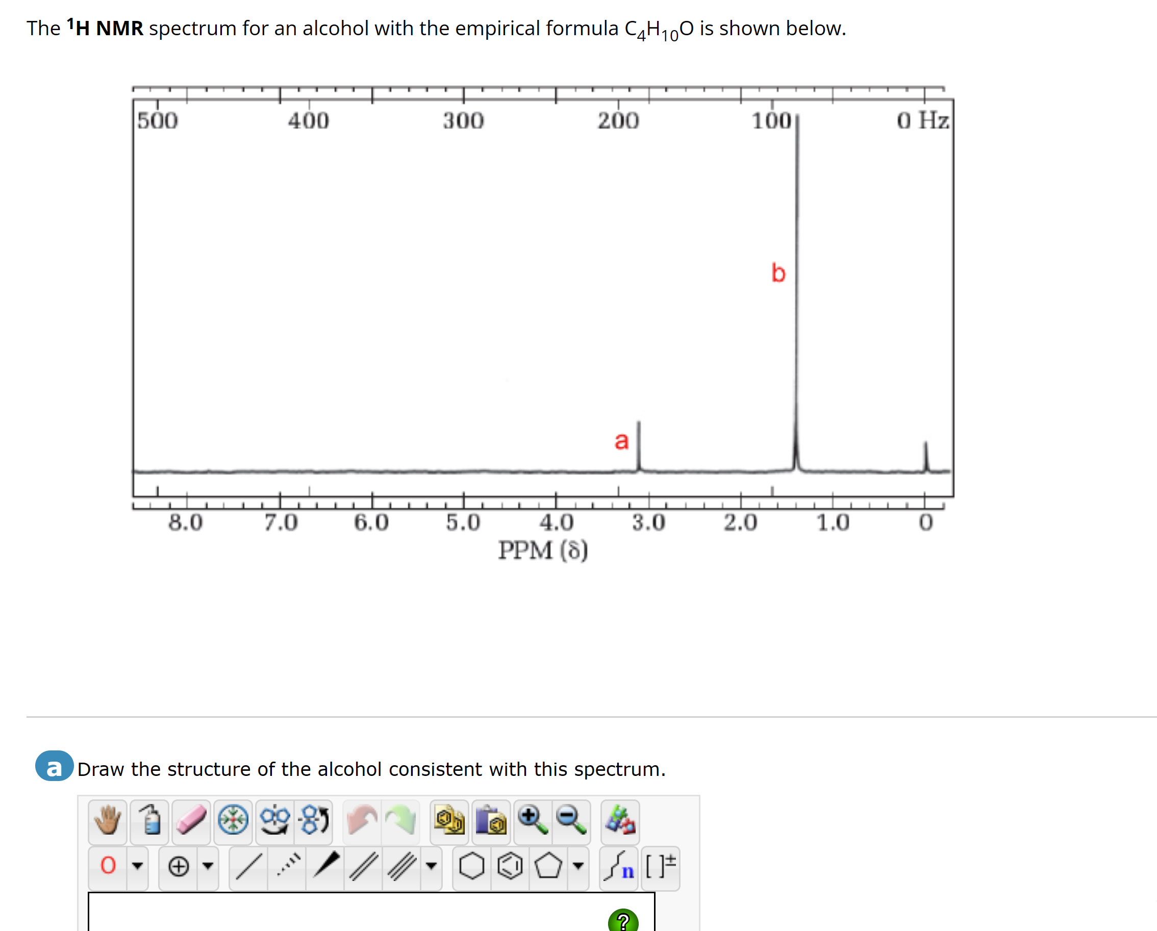 Solved The ?1H ﻿NMR spectrum for an alcohol with the | Chegg.com