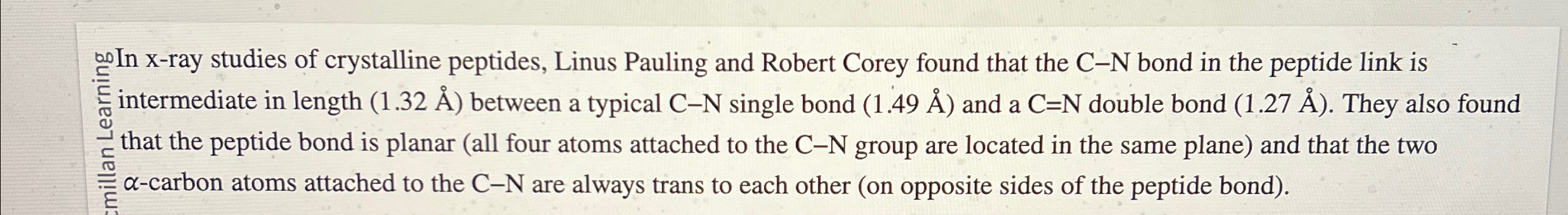 Solved ?∞ ﻿In x-ray studies of crystalline peptides, Linus | Chegg.com