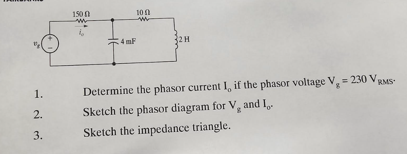 Solved Determine the phasor current Io if ﻿the phasor | Chegg.com