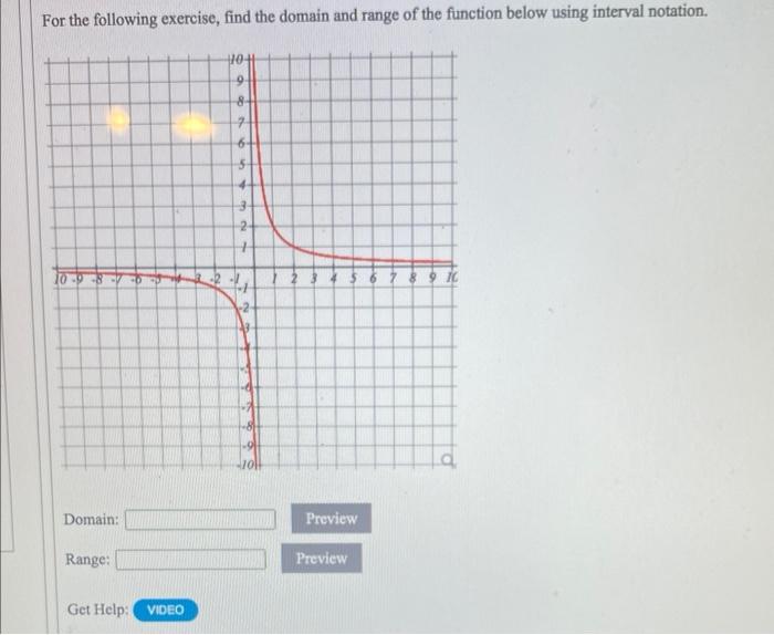 Solved For the following exercise, find the domain and range | Chegg.com