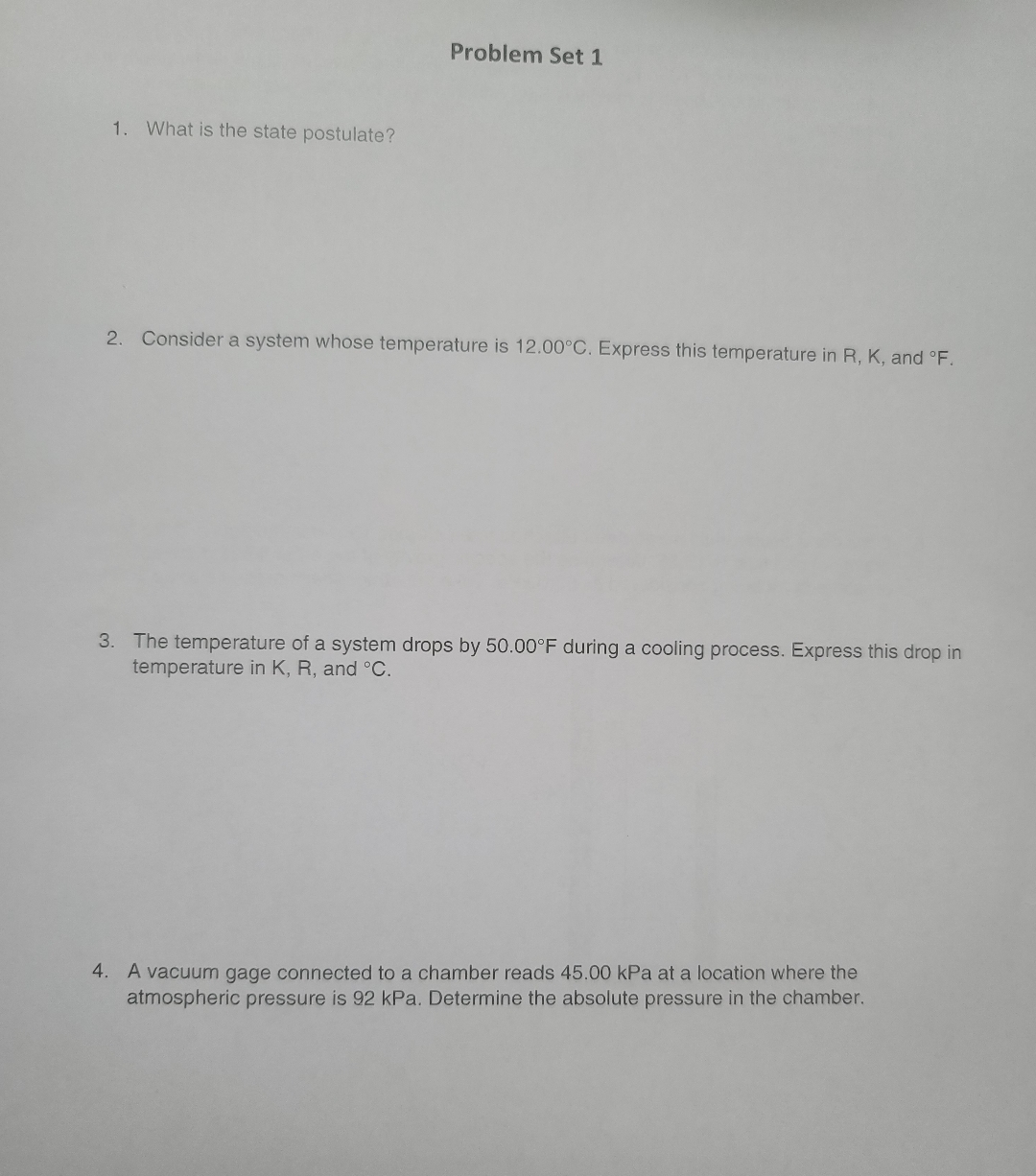 Solved Problem Set 1What is the state postulate?Consider a | Chegg.com