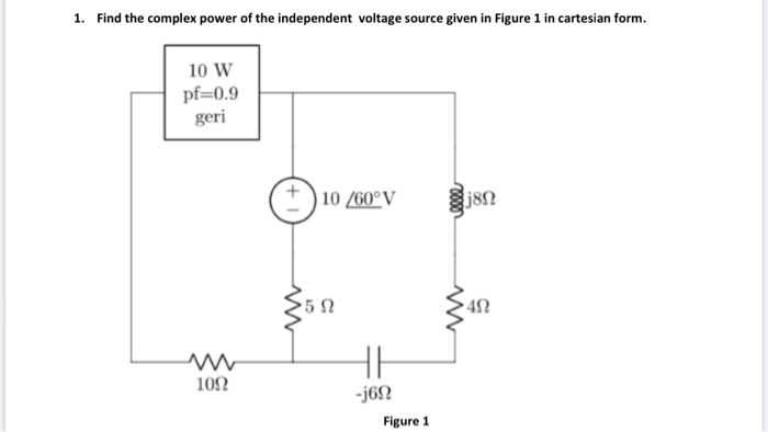 Solved 1. Find the complex power of the independent voltage | Chegg.com