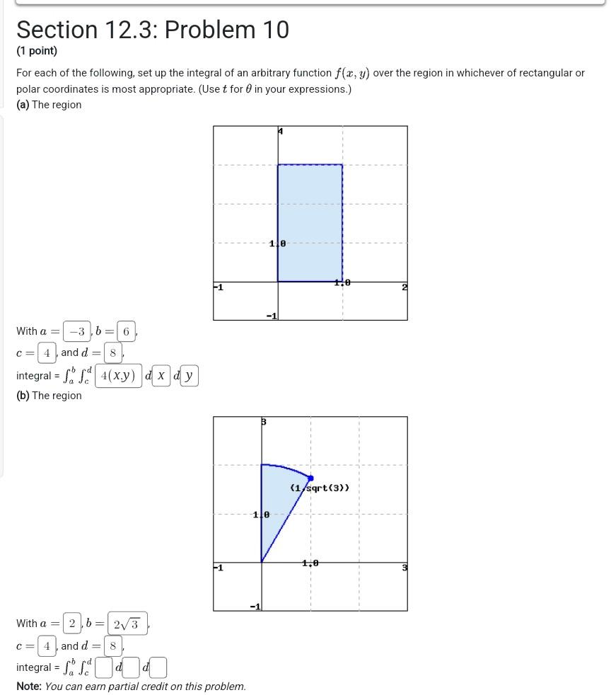 Solved For each of the following, set up the integral of an | Chegg.com