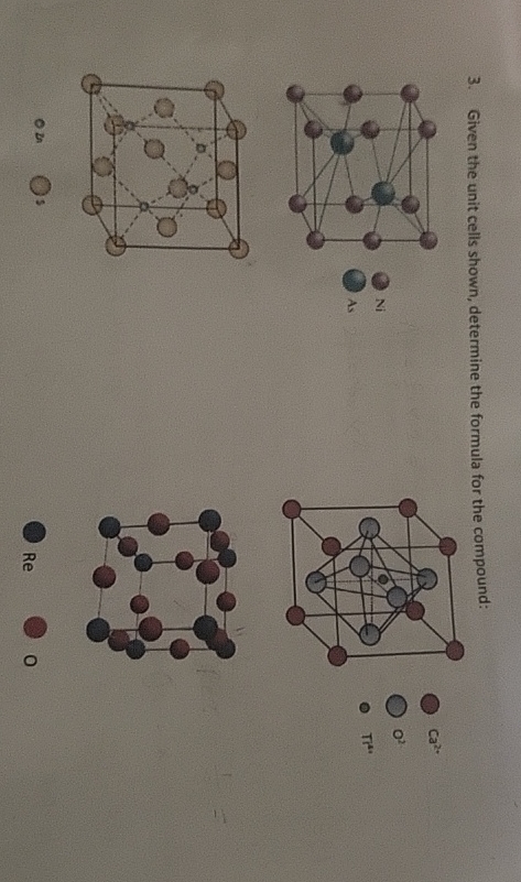 Solved Given the unit cells shown, determine the formula for | Chegg.com