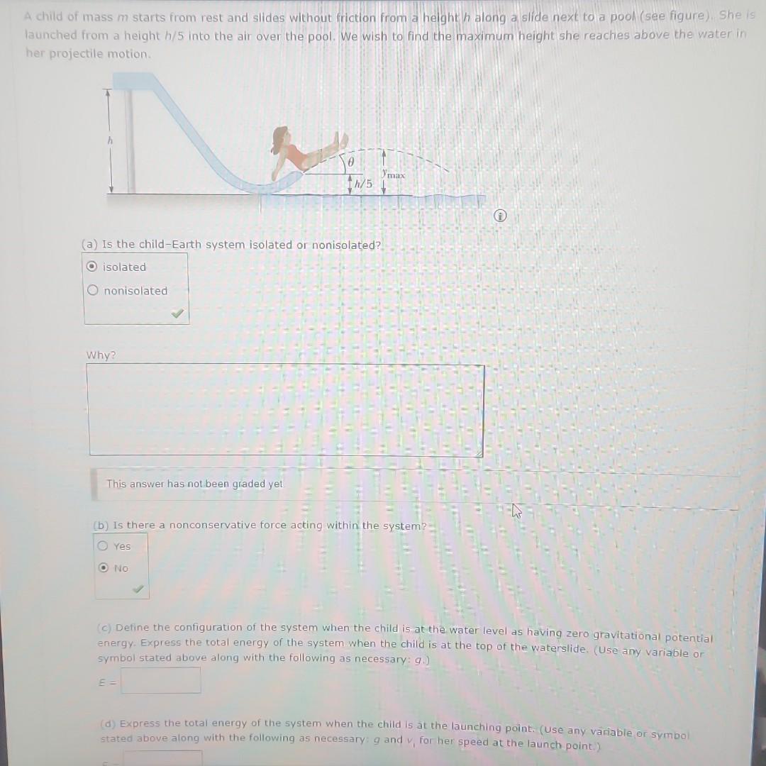 Solved A child of mass m starts from rest and slides without | Chegg.com