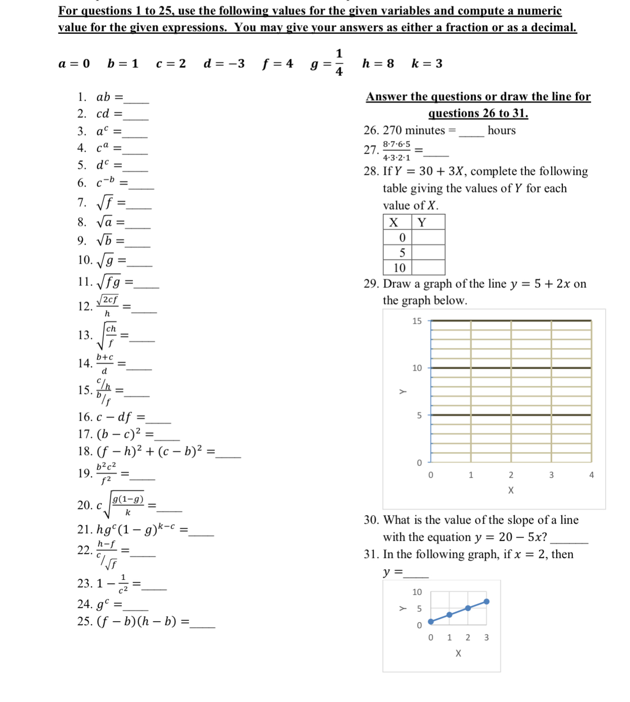 Solved For questions 1 ﻿to 25 , ﻿use the following values | Chegg.com
