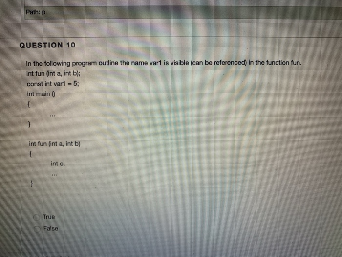 Solved Pathp Question 10 In The Following Program Outline 