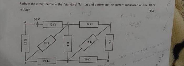 Redraw the circuit below in the "standard "format and | Chegg.com