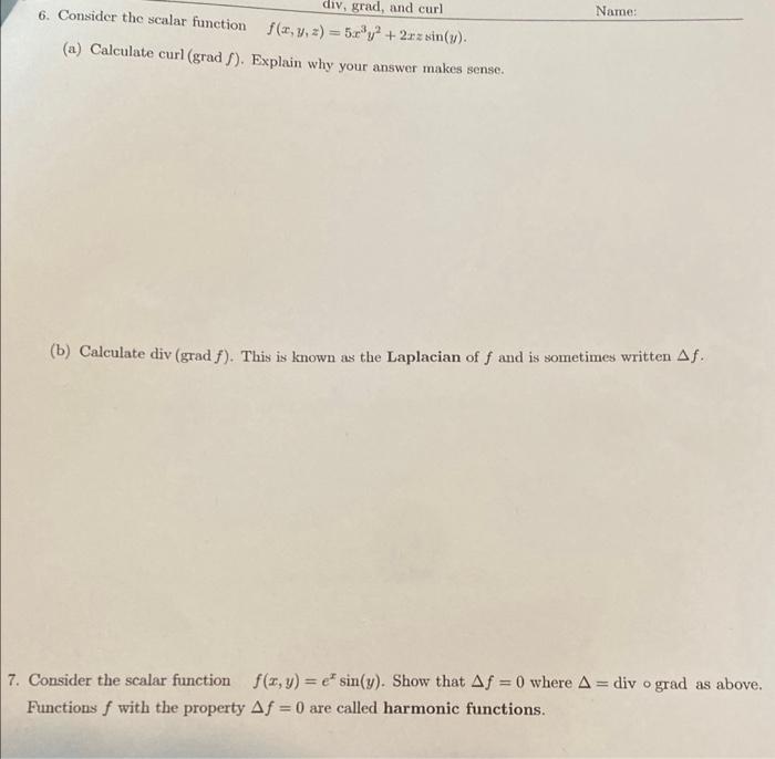 Solved 6. Consider the scalar function | Chegg.com