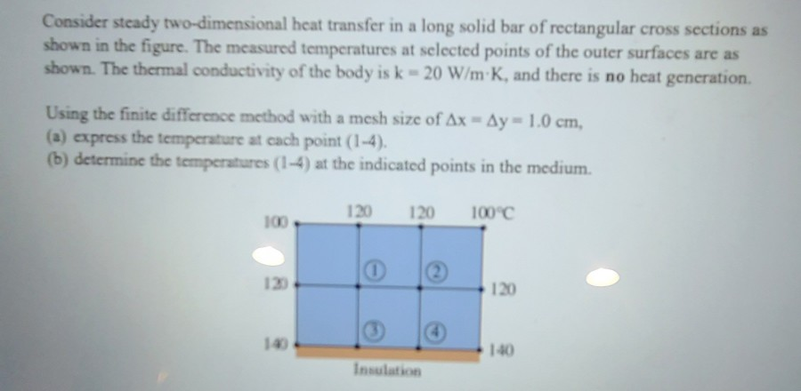 Solved Consider steady two-dimensional heat transfer in a | Chegg.com