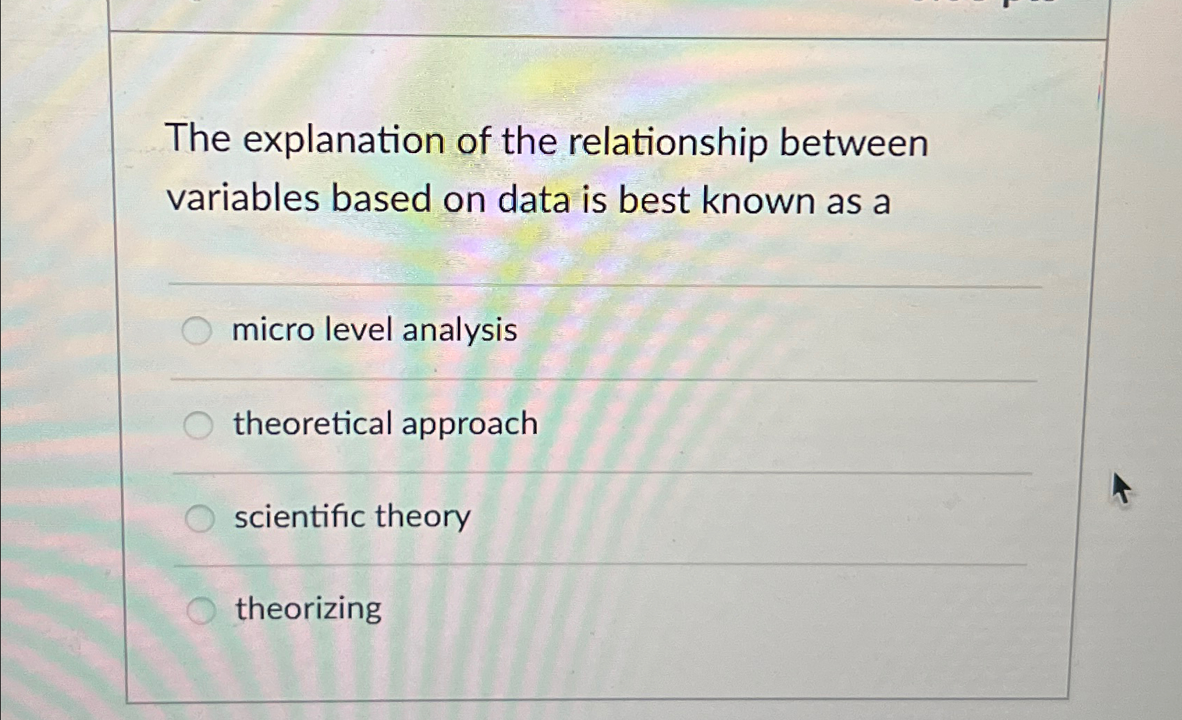 Solved The explanation of the relationship between variables | Chegg.com
