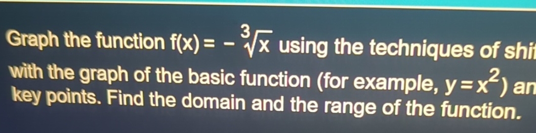 Solved Graph the function f(x)=-x3 ﻿using the techniques of | Chegg.com
