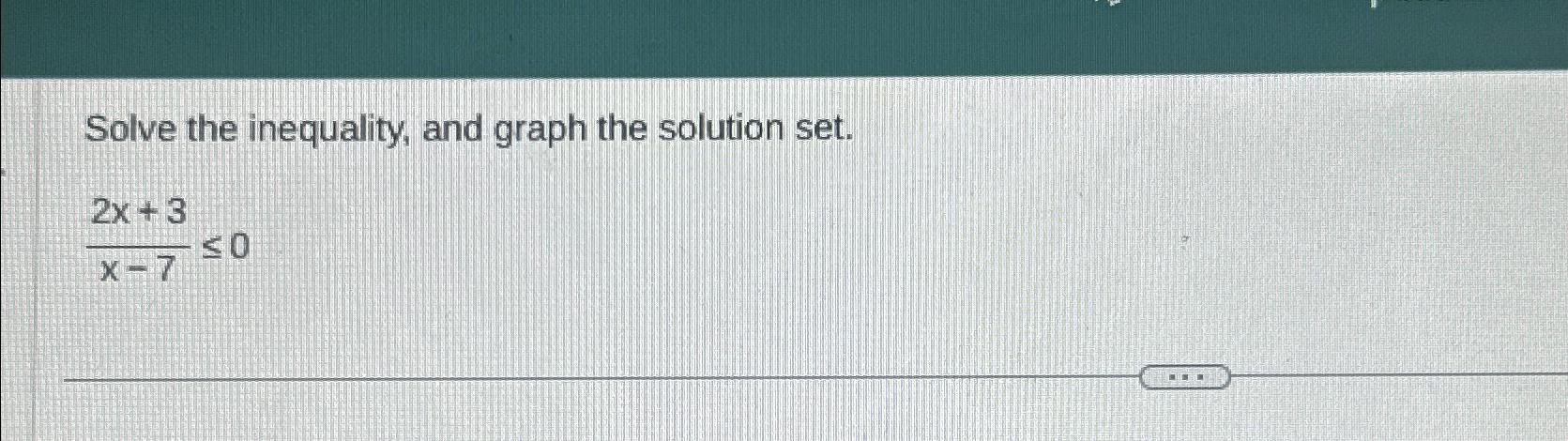 Solved Solve the inequality, and graph the solution | Chegg.com
