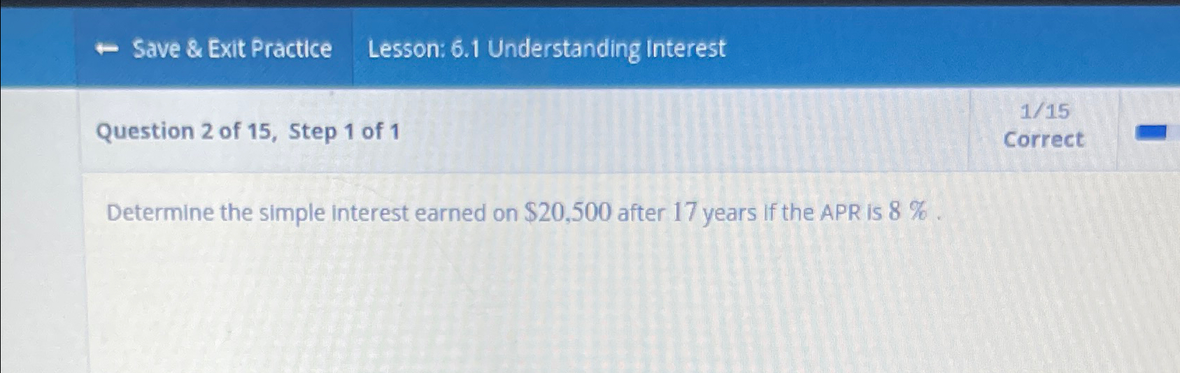 Solved Save & Exit PracticeLesson: 6.1 ﻿Understanding | Chegg.com