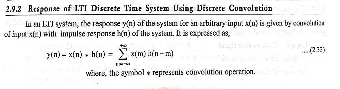 Solved 2.9.2 Response of LTI Discrete Time System Using | Chegg.com