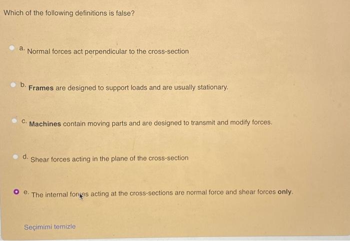 Solved Which of the following definitions is false? a. | Chegg.com