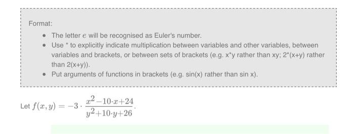Solved Format: - The letter e will be recognised as Euler's | Chegg.com