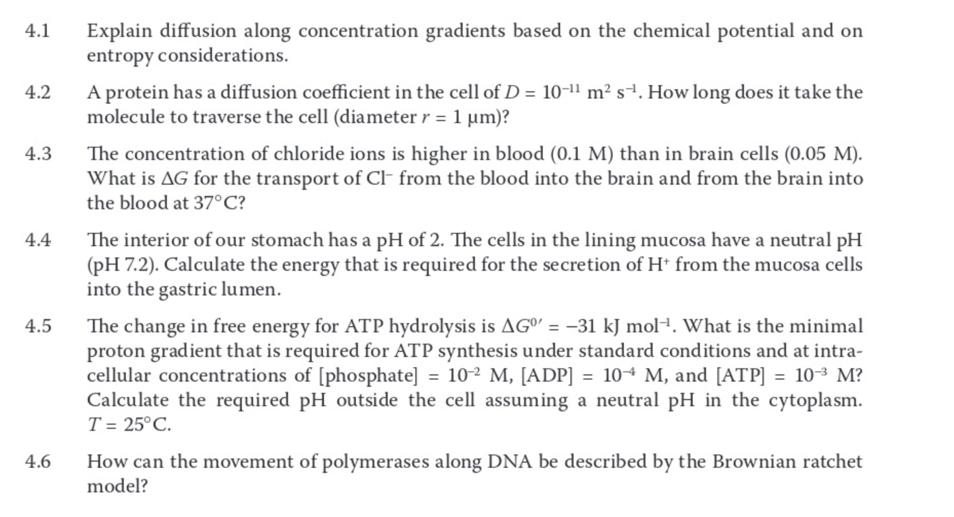 Solved 4.1 ﻿Explain diffusion along concentration gradients | Chegg.com