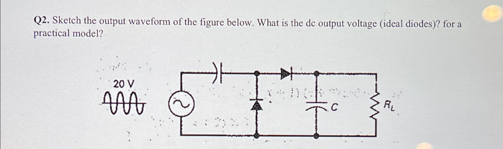 Q2. ﻿Sketch the output waveform of the figure below. | Chegg.com