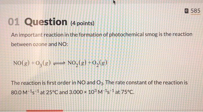 Solved e 585 01 Question (4 points) An important reaction in | Chegg.com