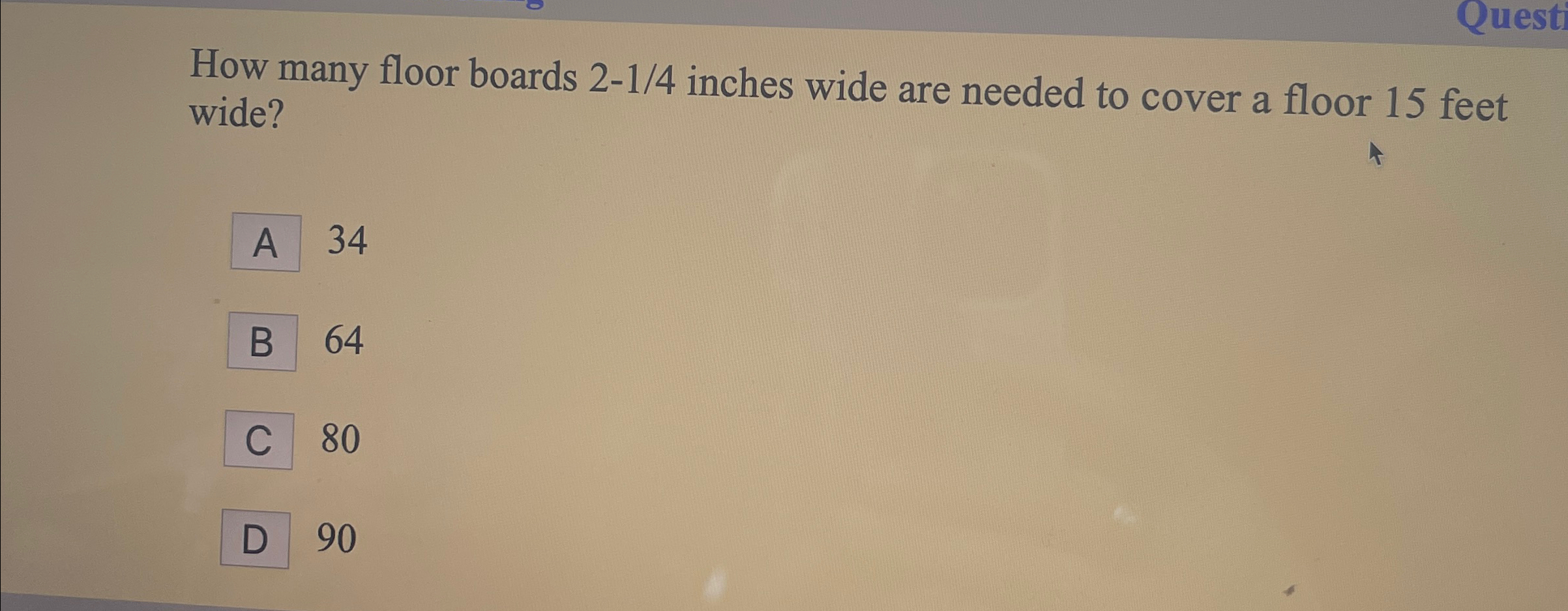 Solved How many floor boards 2-1/4 ﻿inches wide are needed | Chegg.com