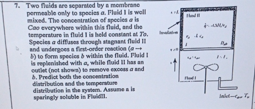 Solved Two fluids aro separated by a membrane permeable only | Chegg.com