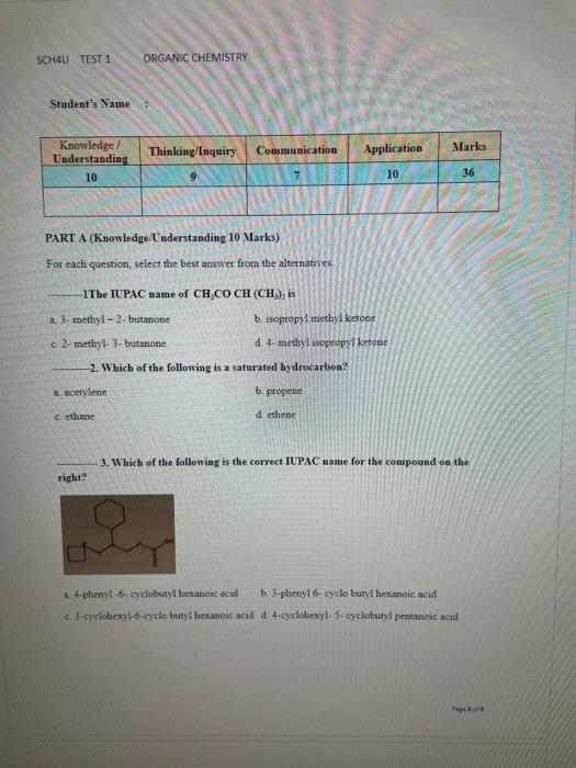 Solved 3. Which of the following is the correct IUPAC uame | Chegg.com