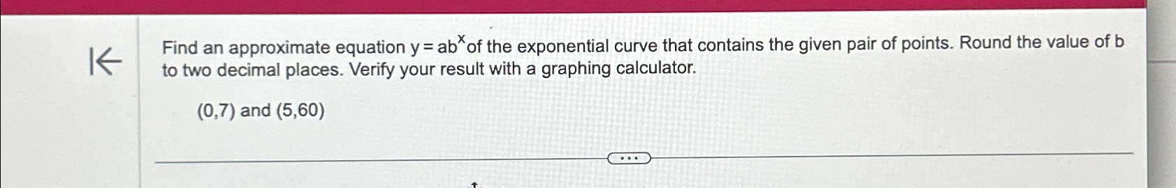 Solved Find an approximate equation y=abx ﻿of the | Chegg.com