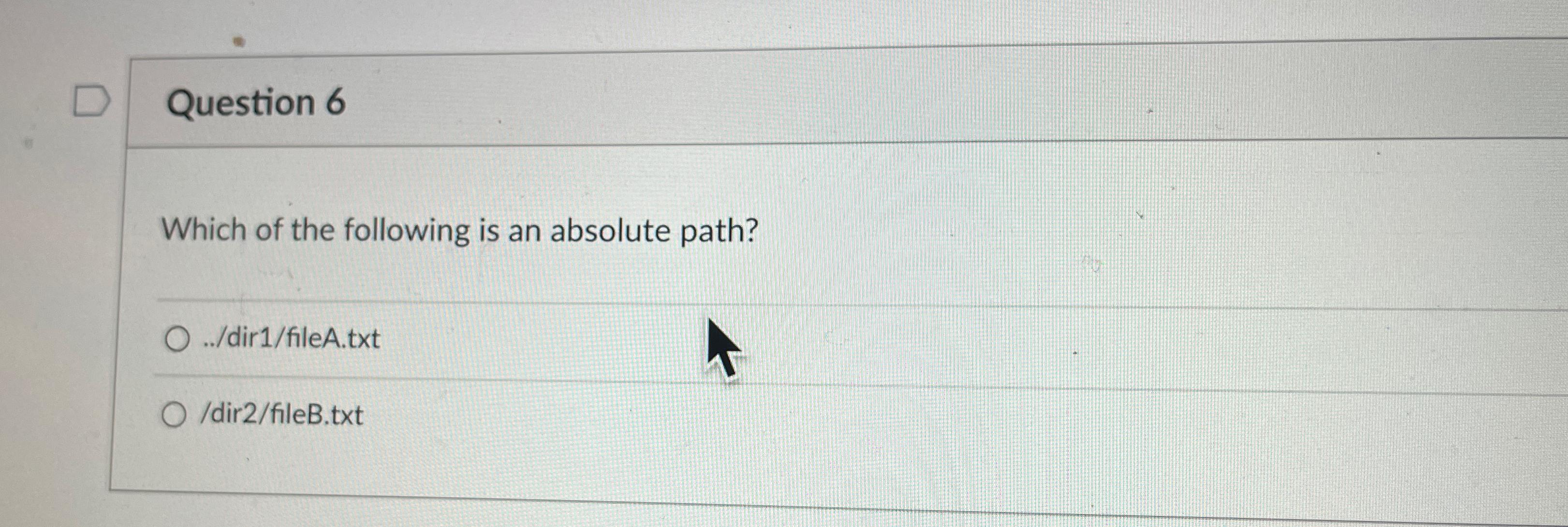 Solved Question 6which Of The Following Is An Absolute 