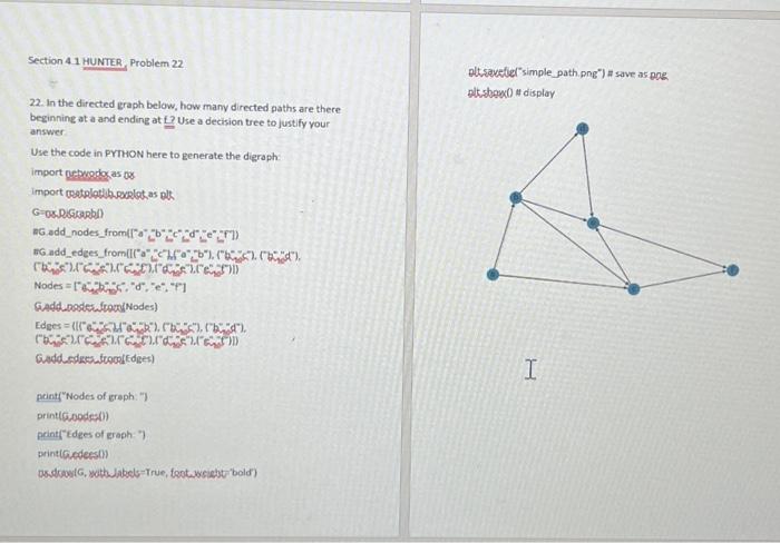 Solved Section 41 HUNTER, Problem 22 22. In the directed | Chegg.com