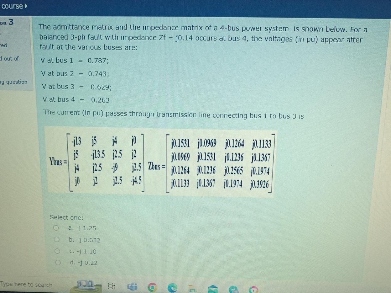 Solved courseThe admittance matrix and the impedance matrix | Chegg.com