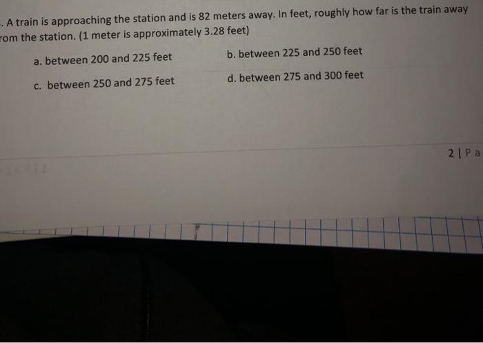 Solved A train is approaching the station and is 82 meters | Chegg.com