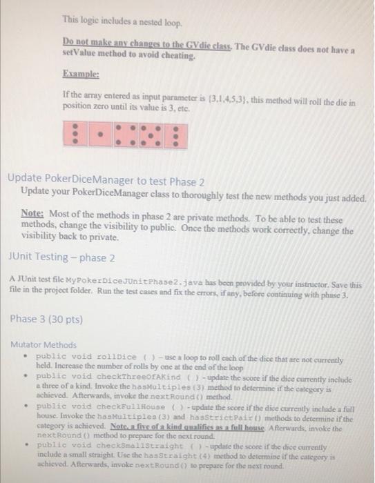 Solved CIS 223 Project 3 - Poker Dice Due Date Week before | Chegg.com