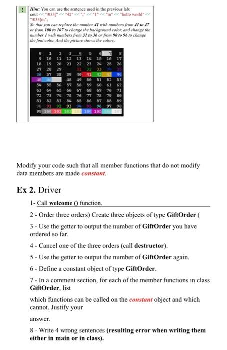 Solved Define and implement a class GiftOrder as described | Chegg.com