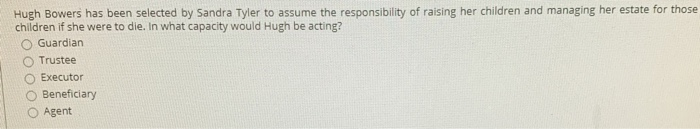Solved Hugh Bowers has been selected by Sandra Tyler to | Chegg.com
