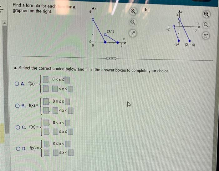 Solved Find a formula for each on a. graphed on the right. | Chegg.com