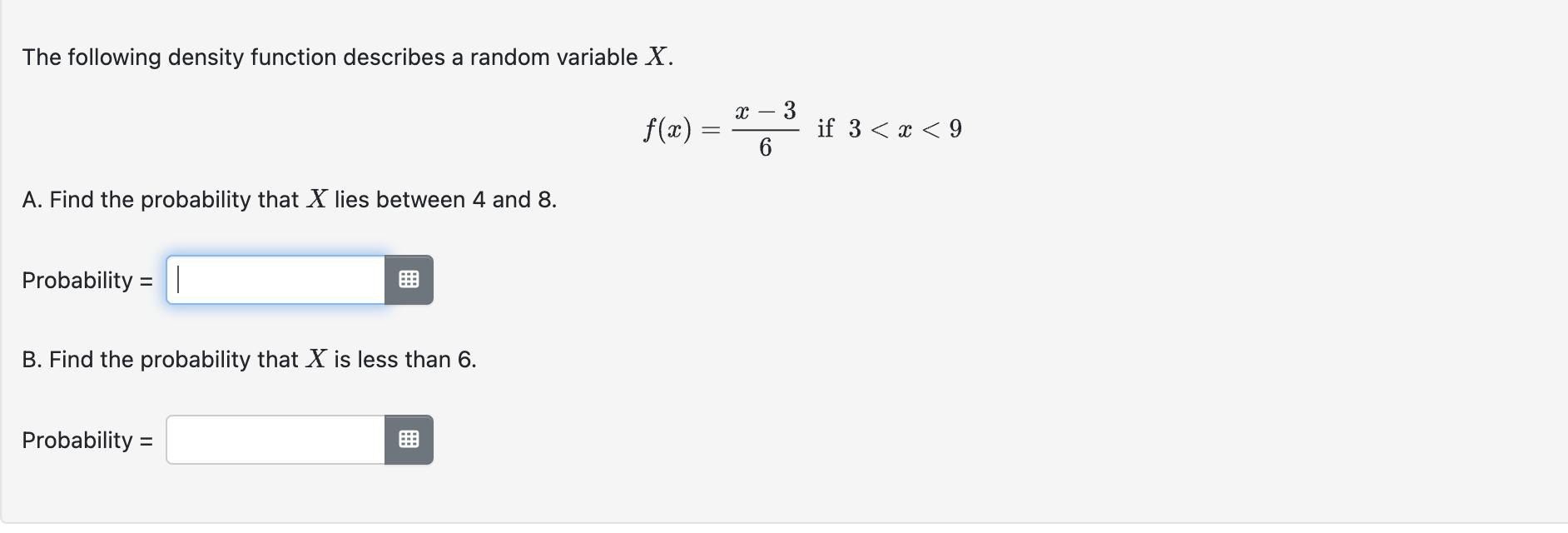 Solved The following density function describes a random | Chegg.com