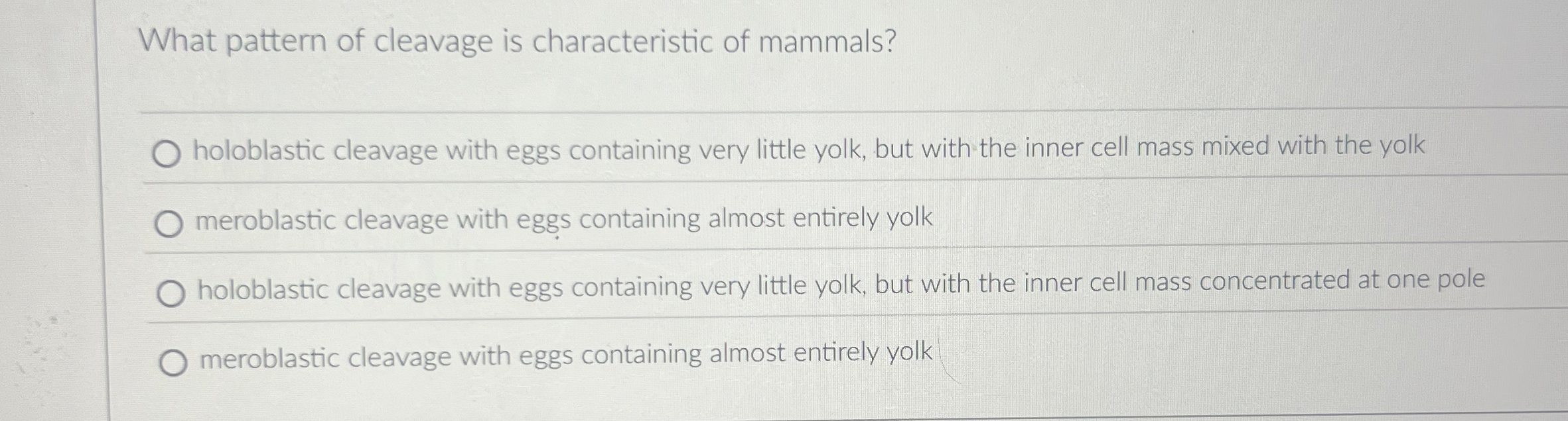 Solved What pattern of cleavage is characteristic of | Chegg.com