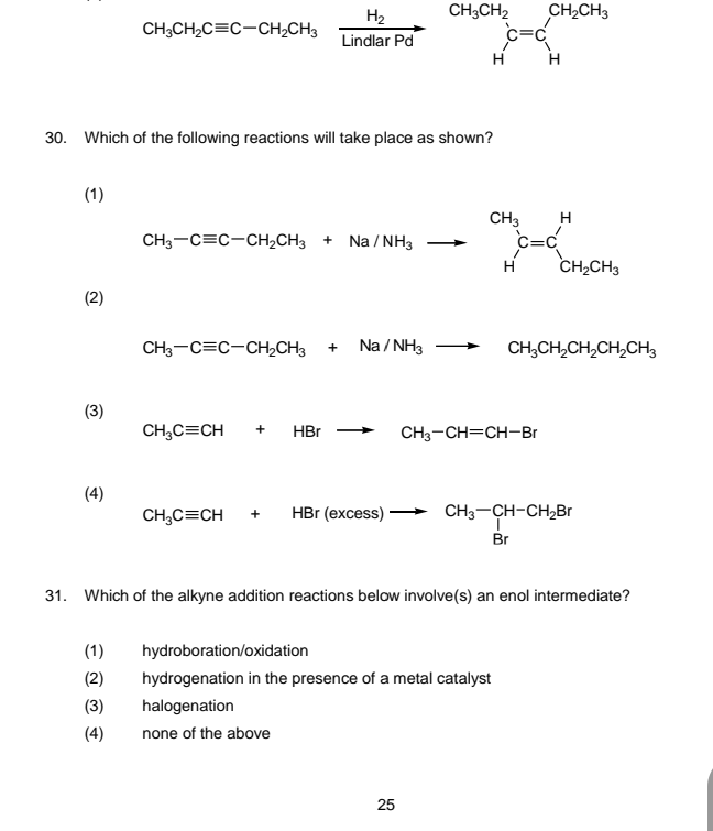 Solved 27. Alkynes can be prepared by the alkylation of | Chegg.com