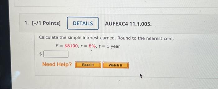Solved Calculate the simple interest earned. Round to the | Chegg.com