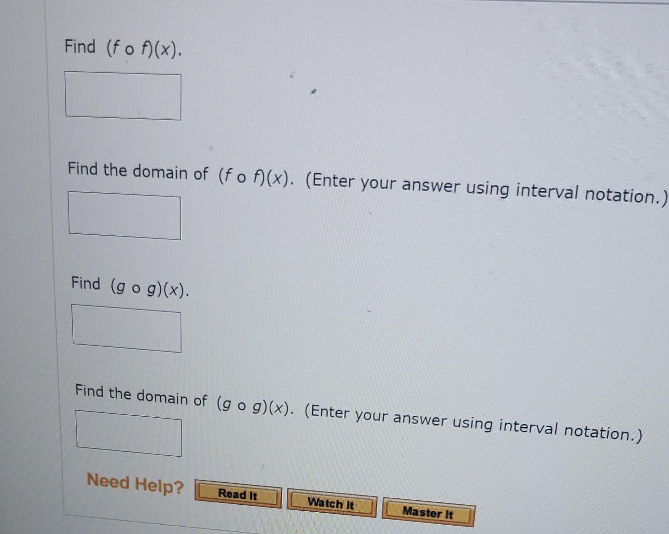 Solved Consider The Following Functions F X X 5x G X 2x−5