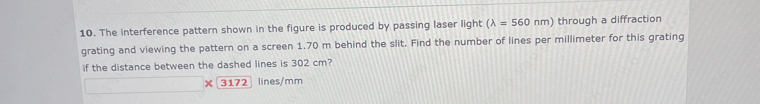 Solved The interference pattern shown in the figure is | Chegg.com
