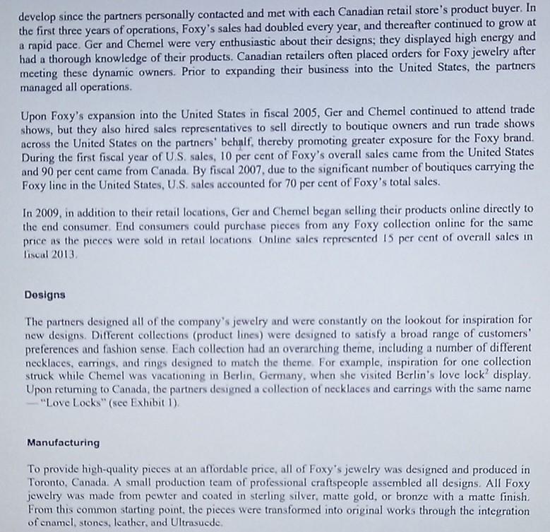 In May 2014, Jennifer Ger and Suzie Chemel began to | Chegg.com