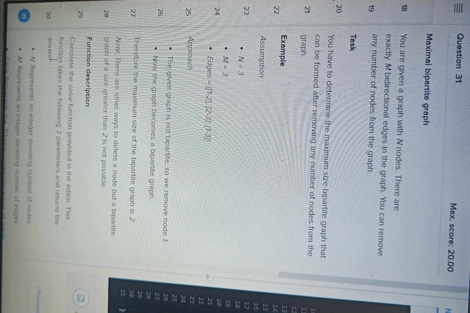 Solved Max. score: 20.00 Maximal bipartite graph You are | Chegg.com