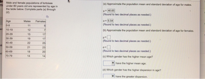 Solved m (a) Approximate the population mean and standard | Chegg.com