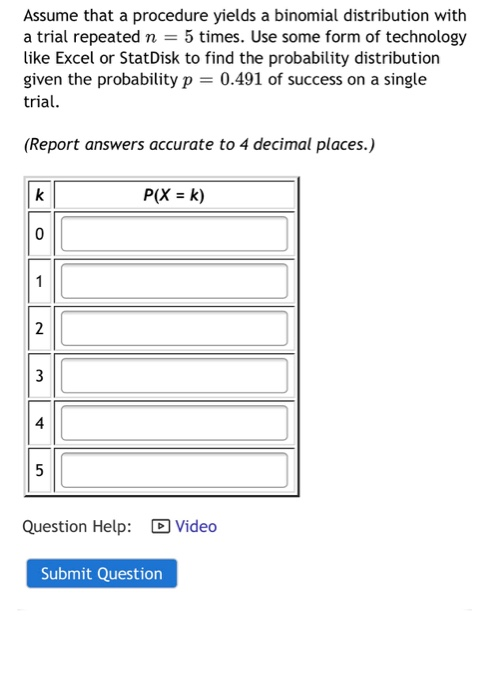 Solved Assume that a procedure yields a binomial | Chegg.com