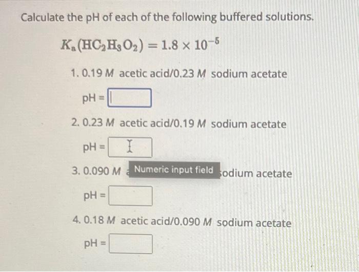 Solved Calculate the pH of each of the following buffered | Chegg.com