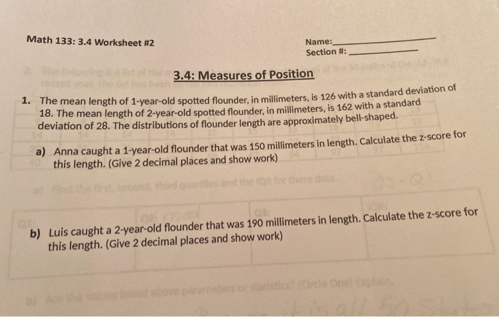 Solved Math 133: 3.4 Worksheet #2 Name: Section #: 3.4: | Chegg.com