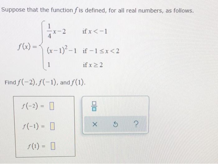 Solved Suppose that the function f is defined, for all real | Chegg.com